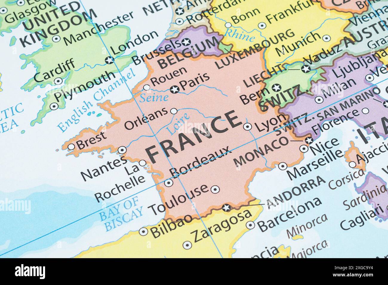 Close up european continent world map hi-res stock photography and ...