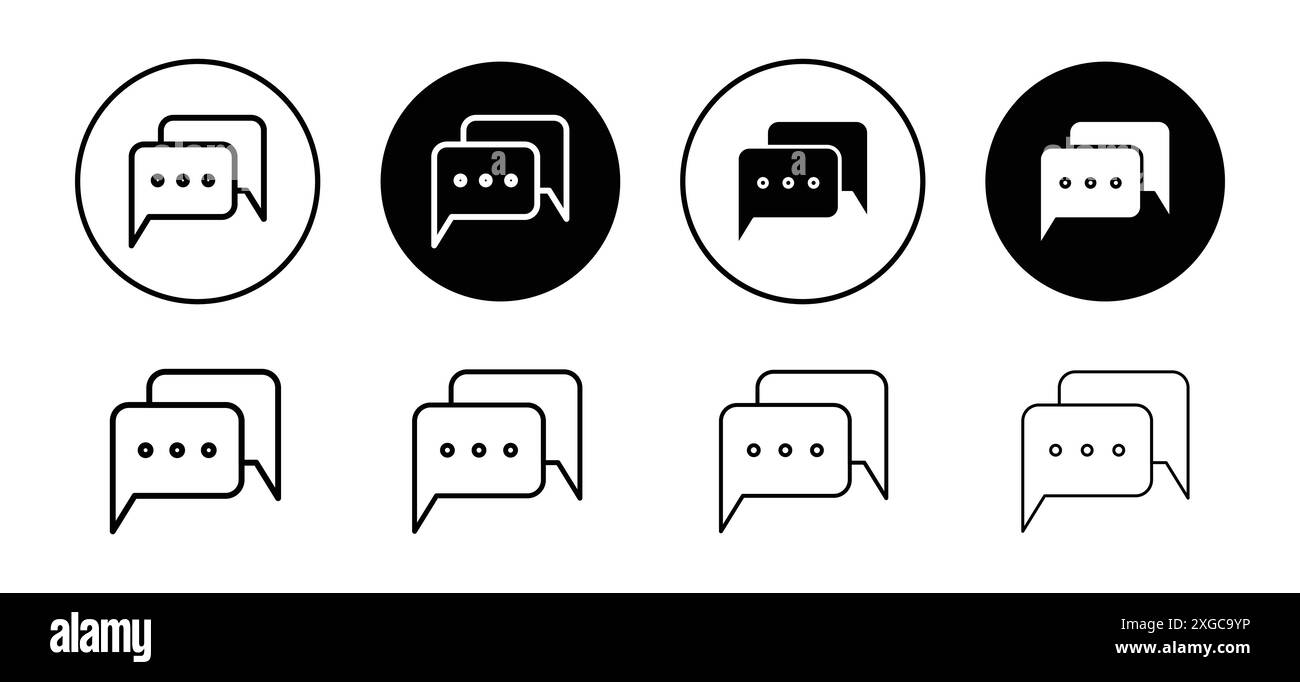 Messaging icon vector logo set collection for web app ui Stock Vector ...