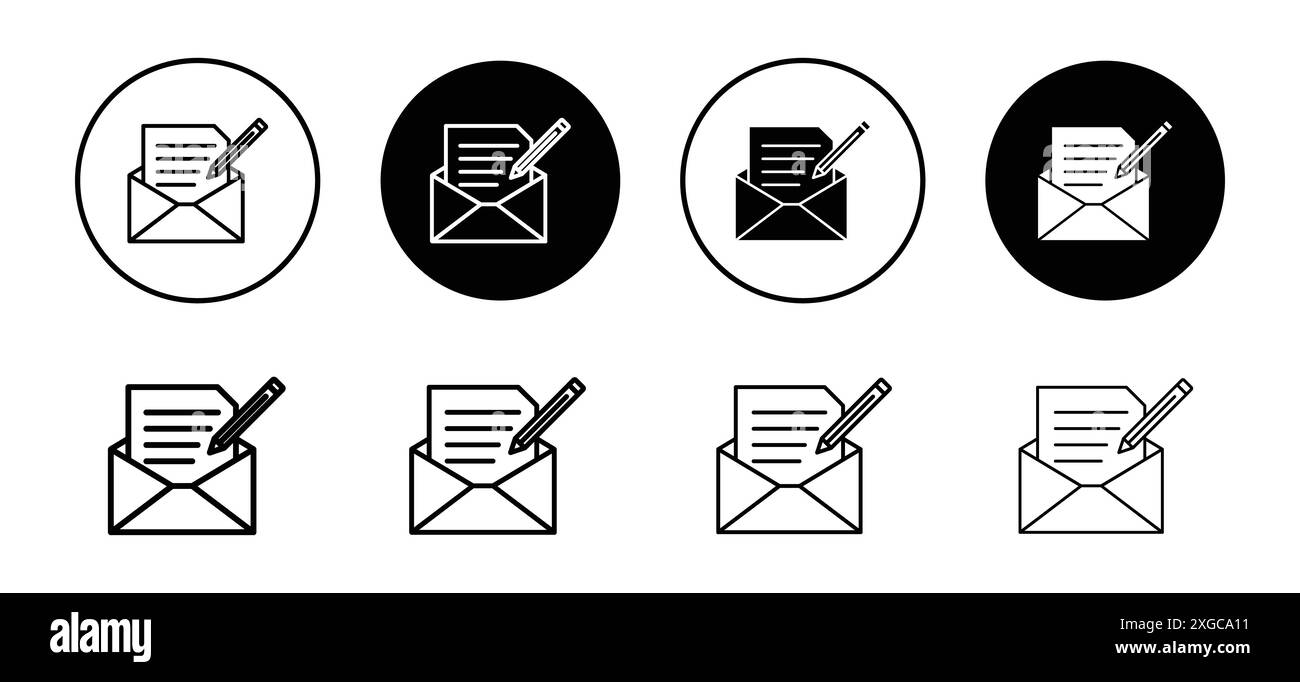 Message writing icon vector logo set collection for web app ui Stock ...
