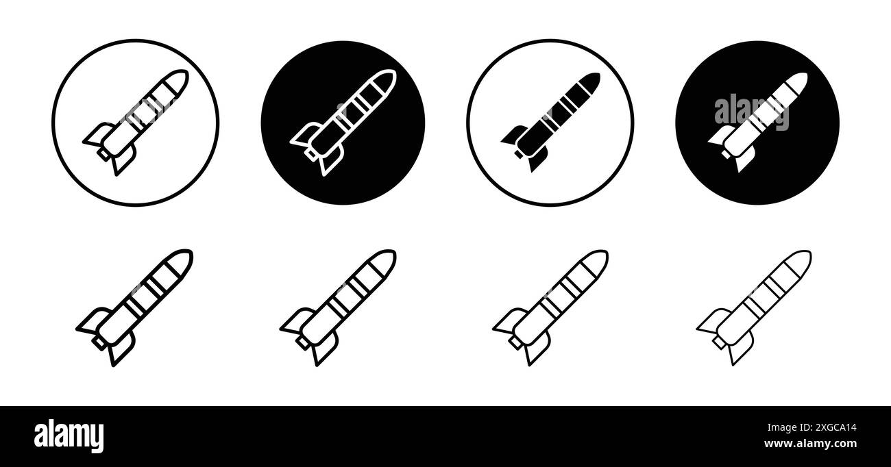 Missile icon vector logo set collection for web app ui Stock Vector ...
