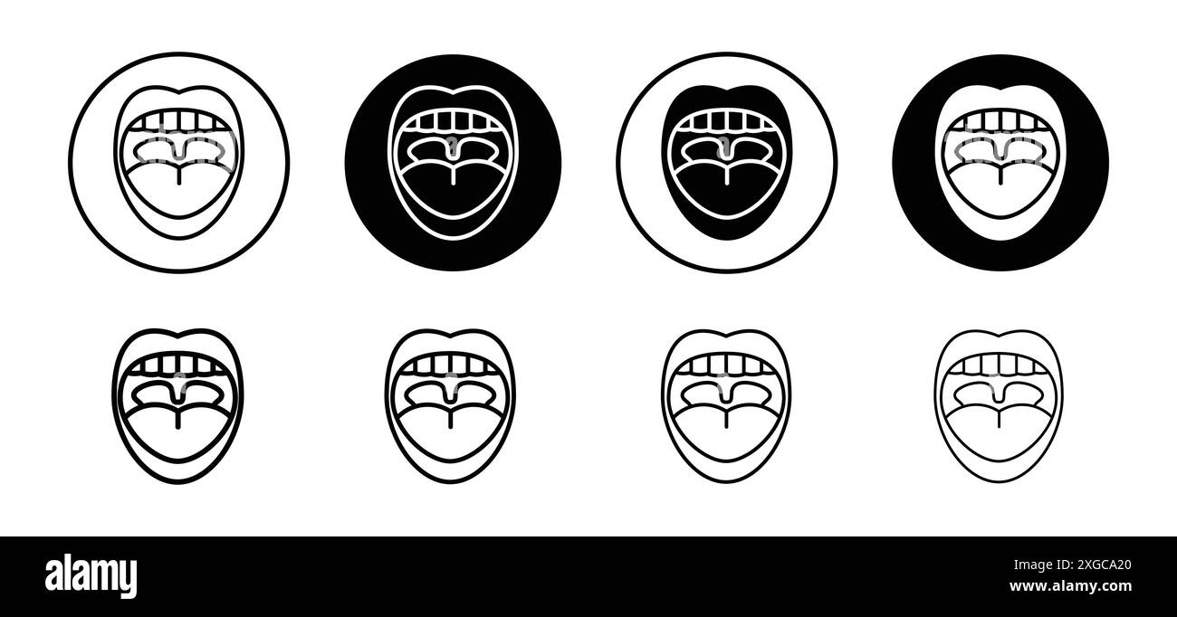 Mouth icon vector logo set collection for web app ui Stock Vector Image ...