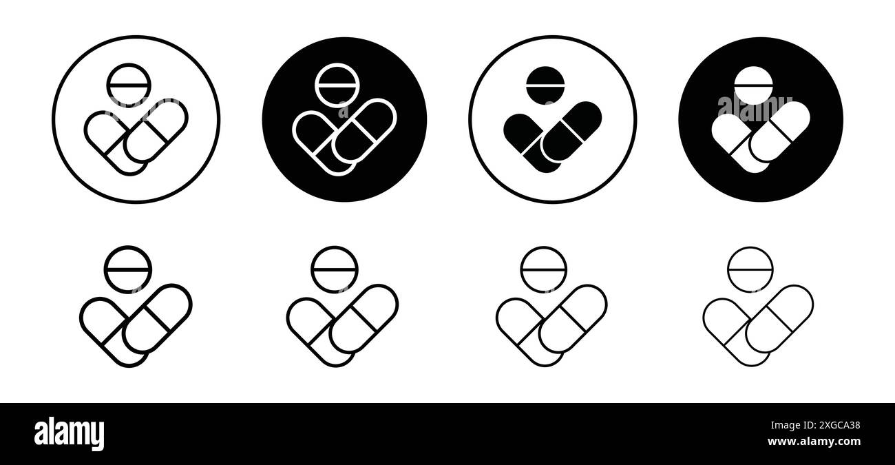 Medicine of pills and capsules icon vector logo set collection for web ...