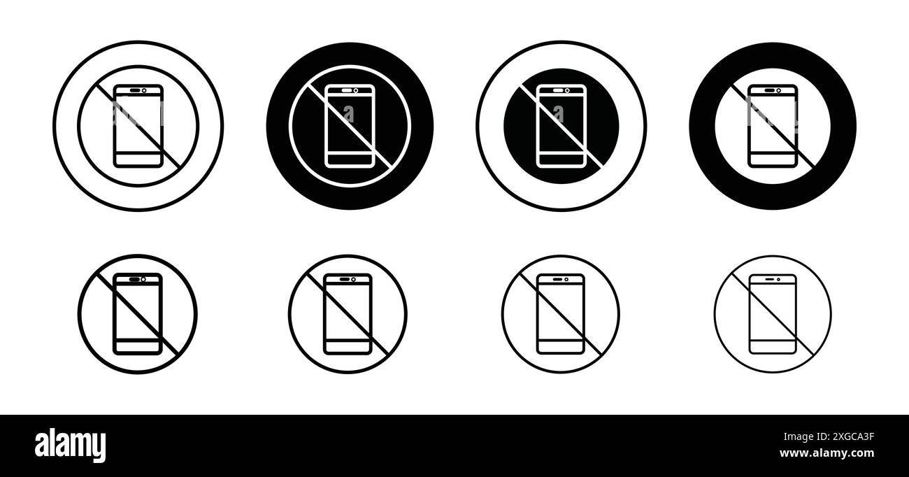 No phone icon vector logo set collection for web app ui Stock Vector Image & Art - Alamy