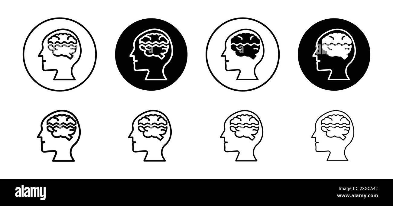 Mental disorder icon vector logo set collection for web app ui Stock ...