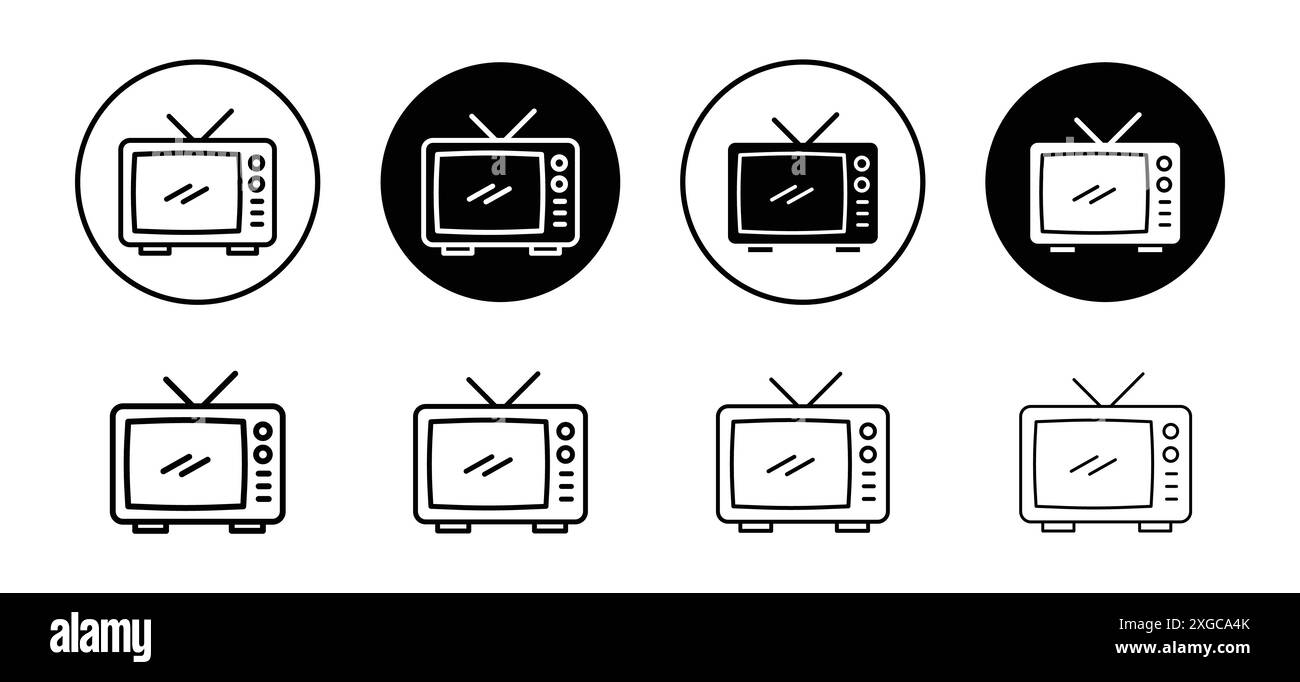 Old TV icon vector logo set collection for web app ui Stock Vector ...