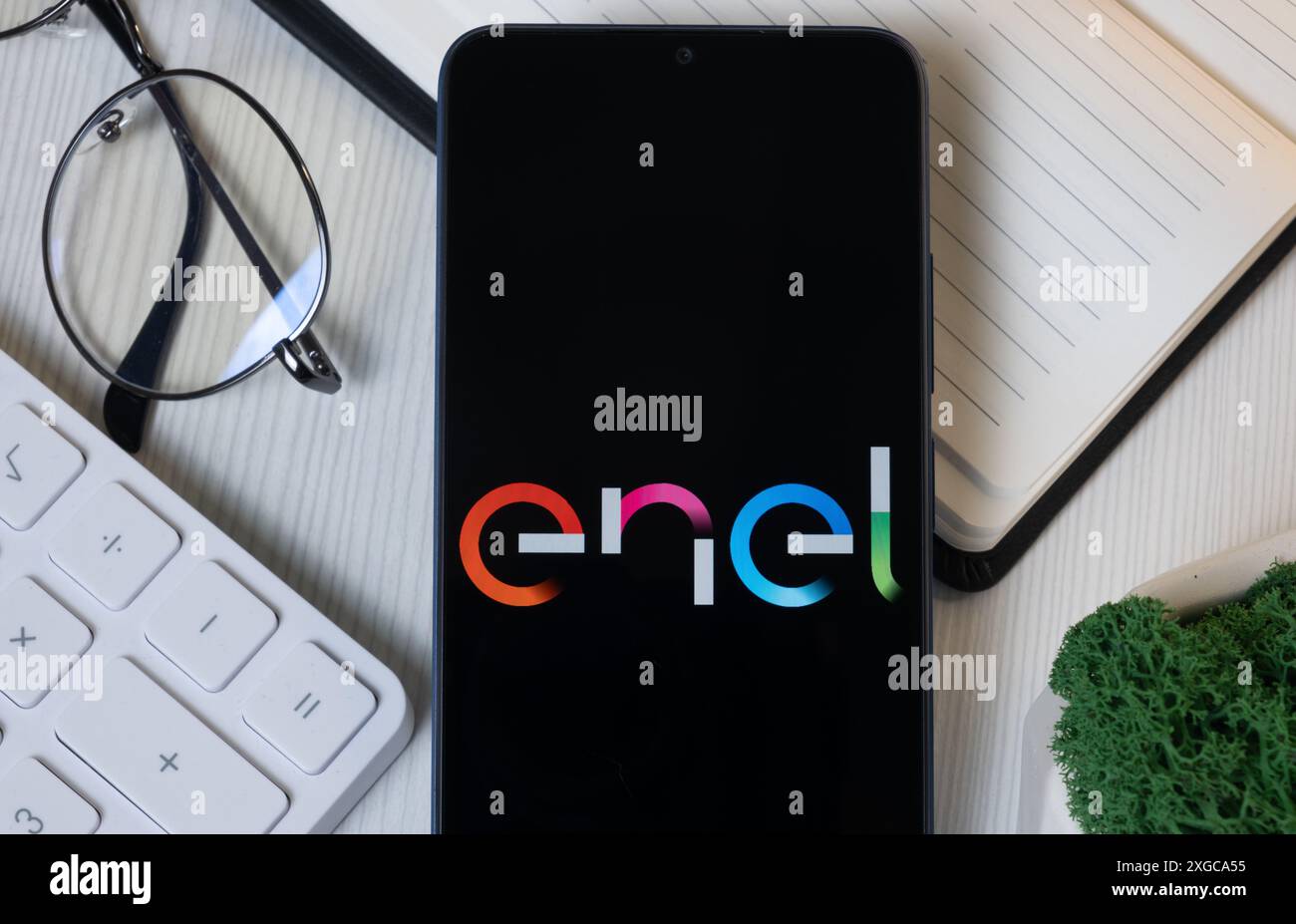 New York, USA - 11 June 2024: Enel Americas Logo on Phone Screen ...