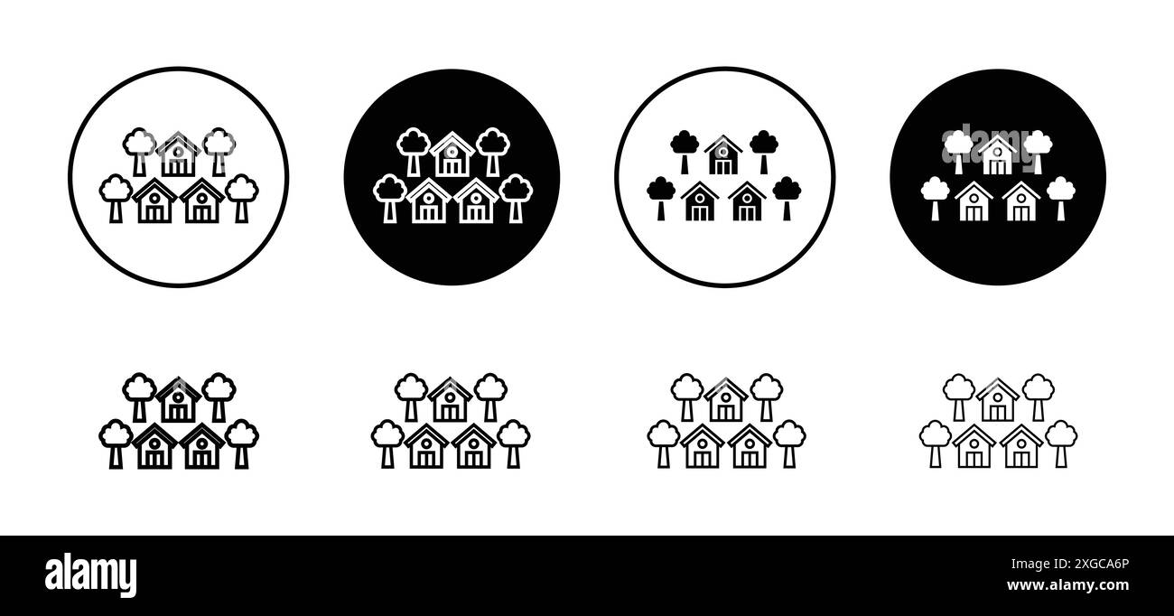 Neighborhood icon vector logo set collection for web app ui Stock ...