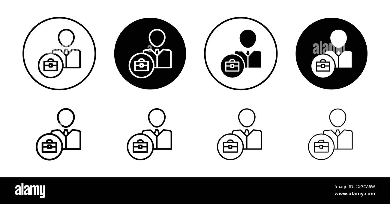 Permanent employee icon vector logo set collection for web app ui Stock Vector Image & Art - Alamy