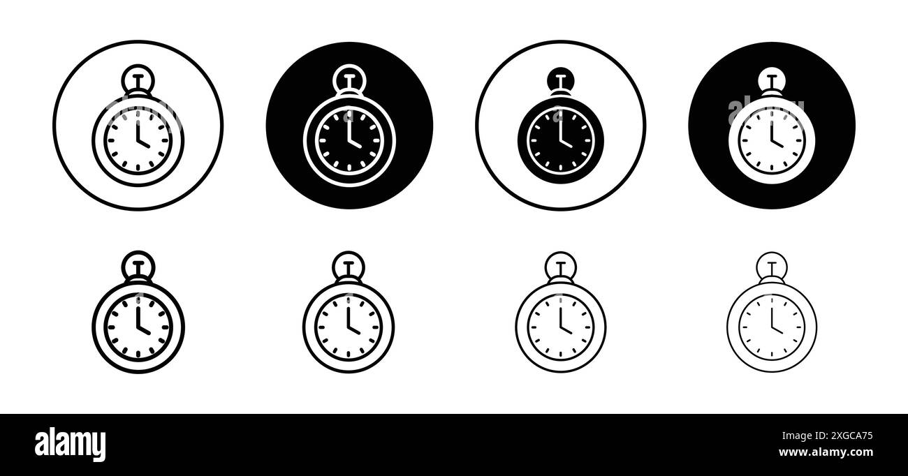 Pocket watch icon vector logo set collection for web app ui Stock Vector Image & Art - Alamy