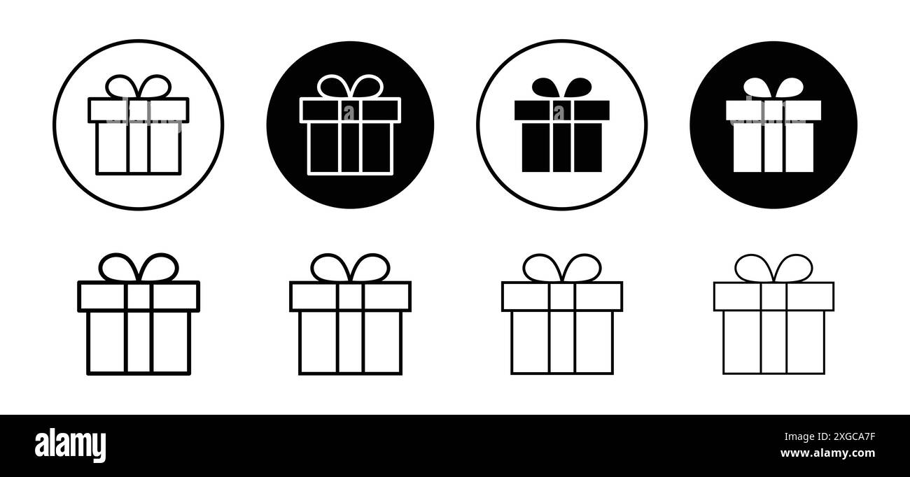 Present gift box icon vector logo set collection for web app ui Stock ...