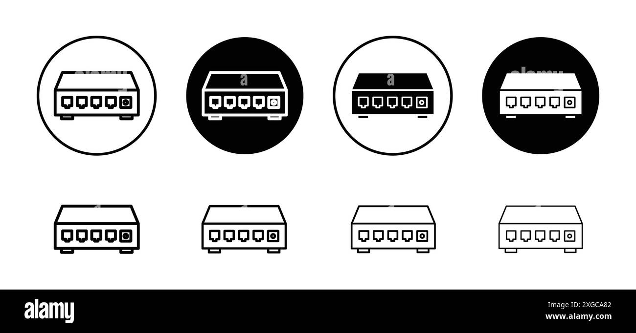Network Switch Icon Vector Logo Set Collection For Web App Ui Stock