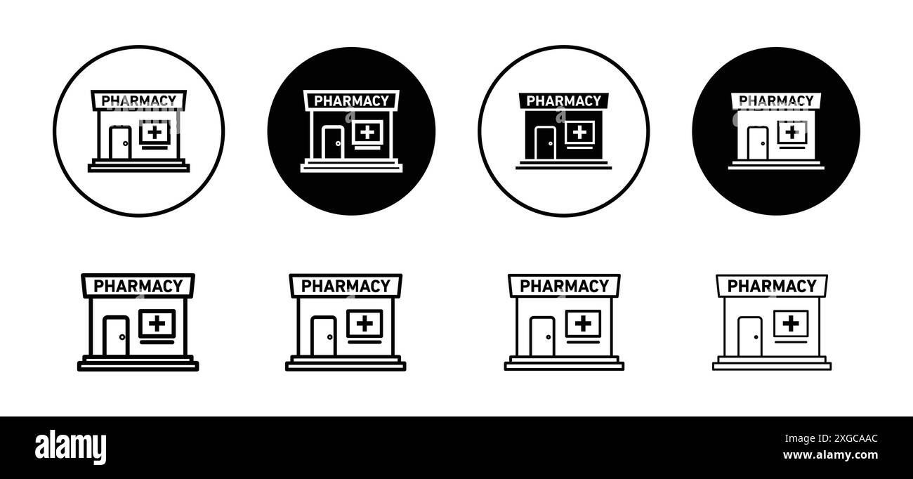 Pharmacy icon (2) vector logo set collection for web app ui Stock ...