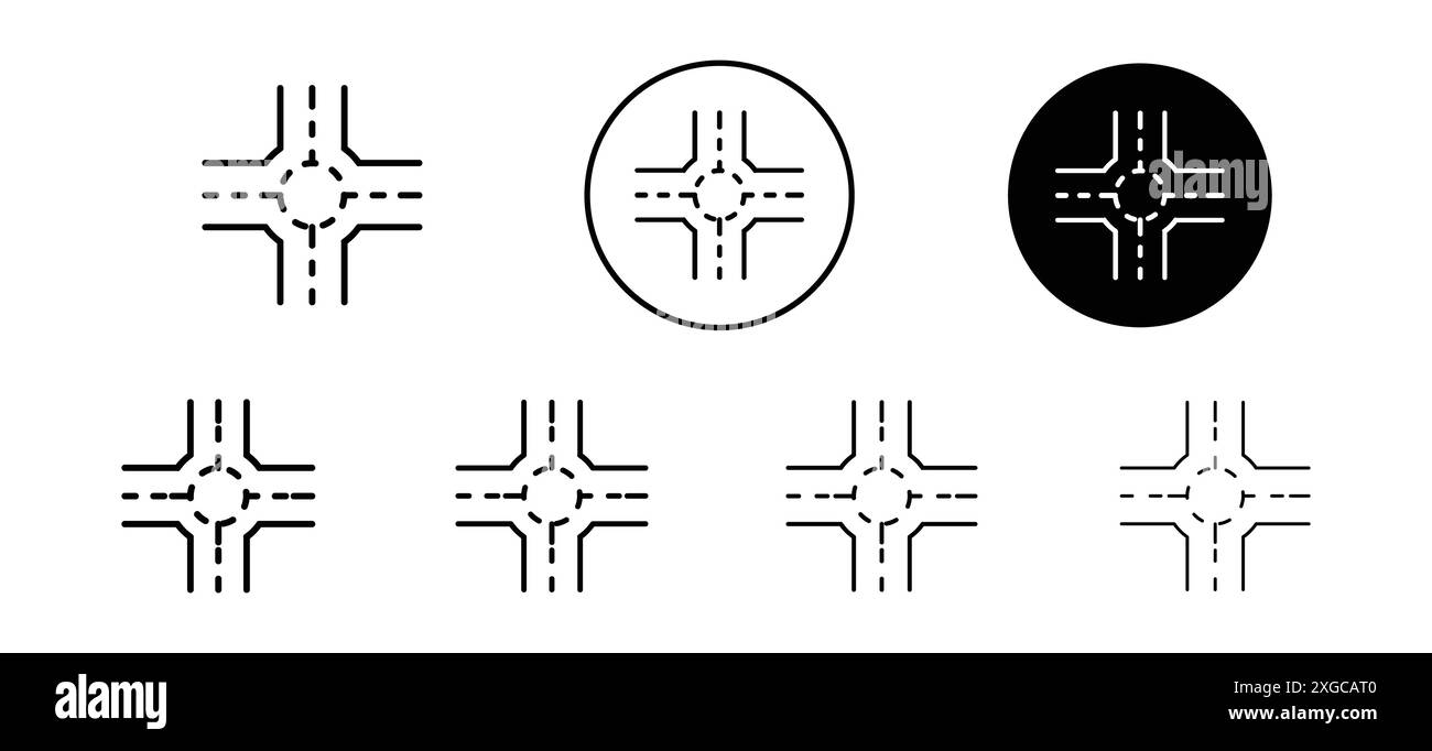 Road junction icon vector logo set collection for web app ui Stock Vector Image & Art - Alamy