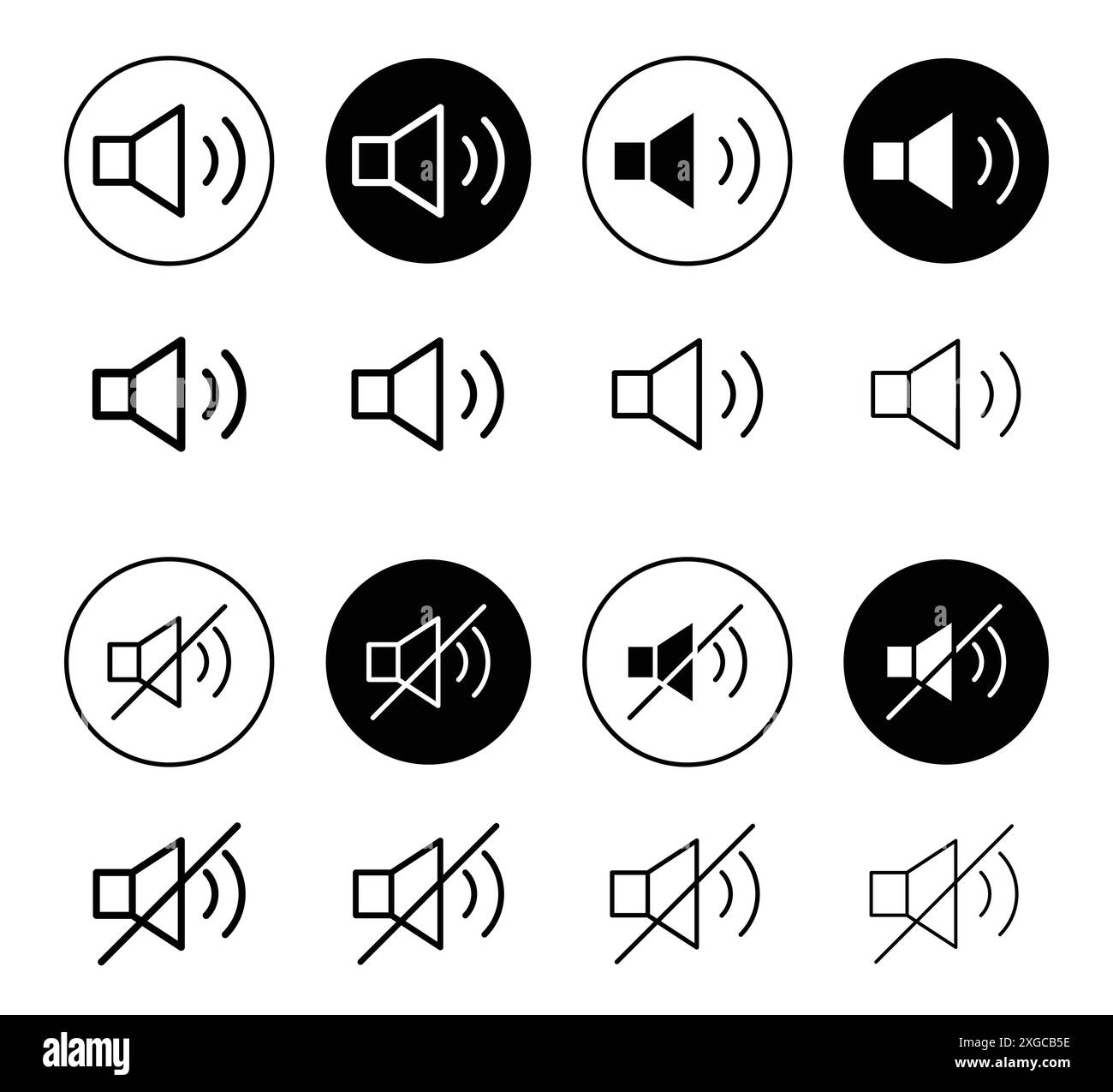 Speaker volume icon vector logo set collection for web app ui Stock ...