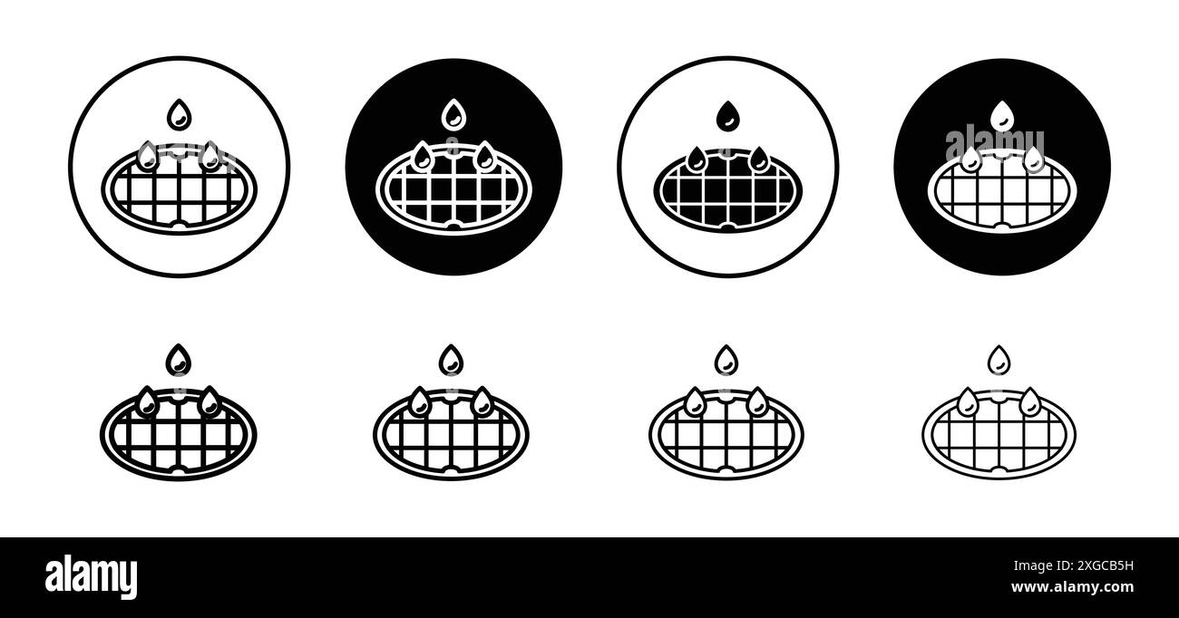 Sewer Drain Icon Vector Logo Set Collection For Web App Ui Stock Vector