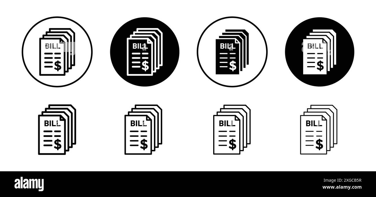Stack of bills icon vector logo set collection for web app ui Stock ...