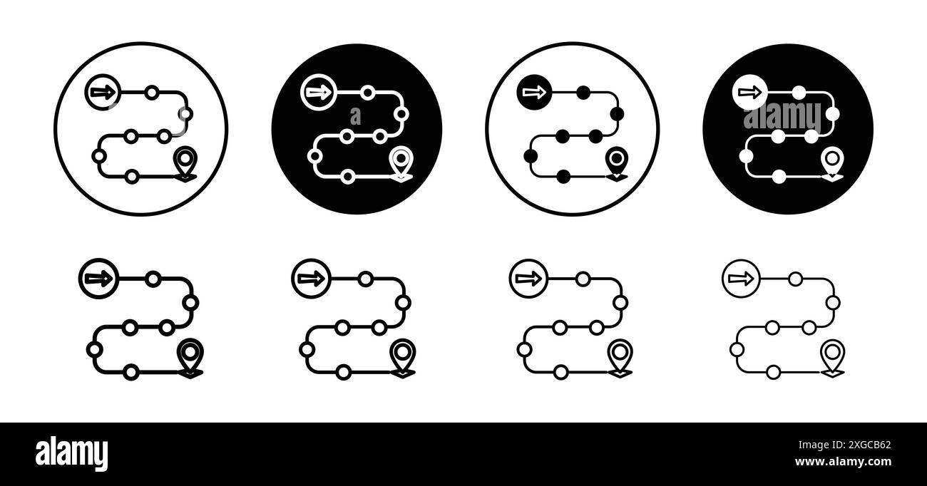 Project Development Road Mapping Icon Vector Logo Set Collection For