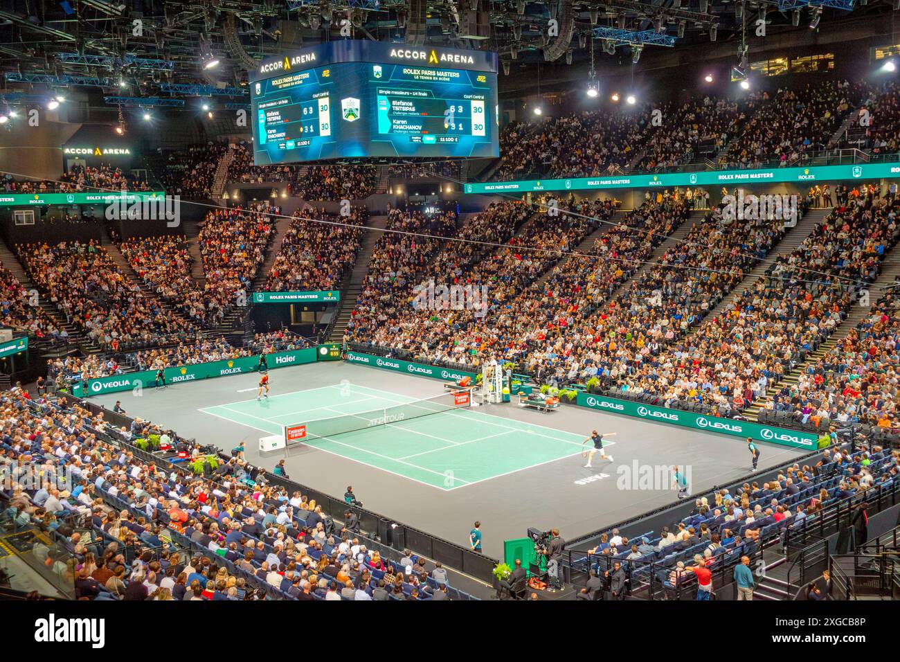 France, Paris, Agora Arena hall of Paris-Bercy, Tennis tournament ...