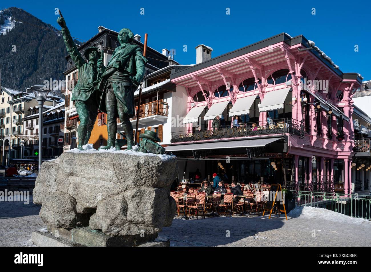 France, Haute Savoie, Mont Blanc massif, Chamonix, Place Balmat the ...