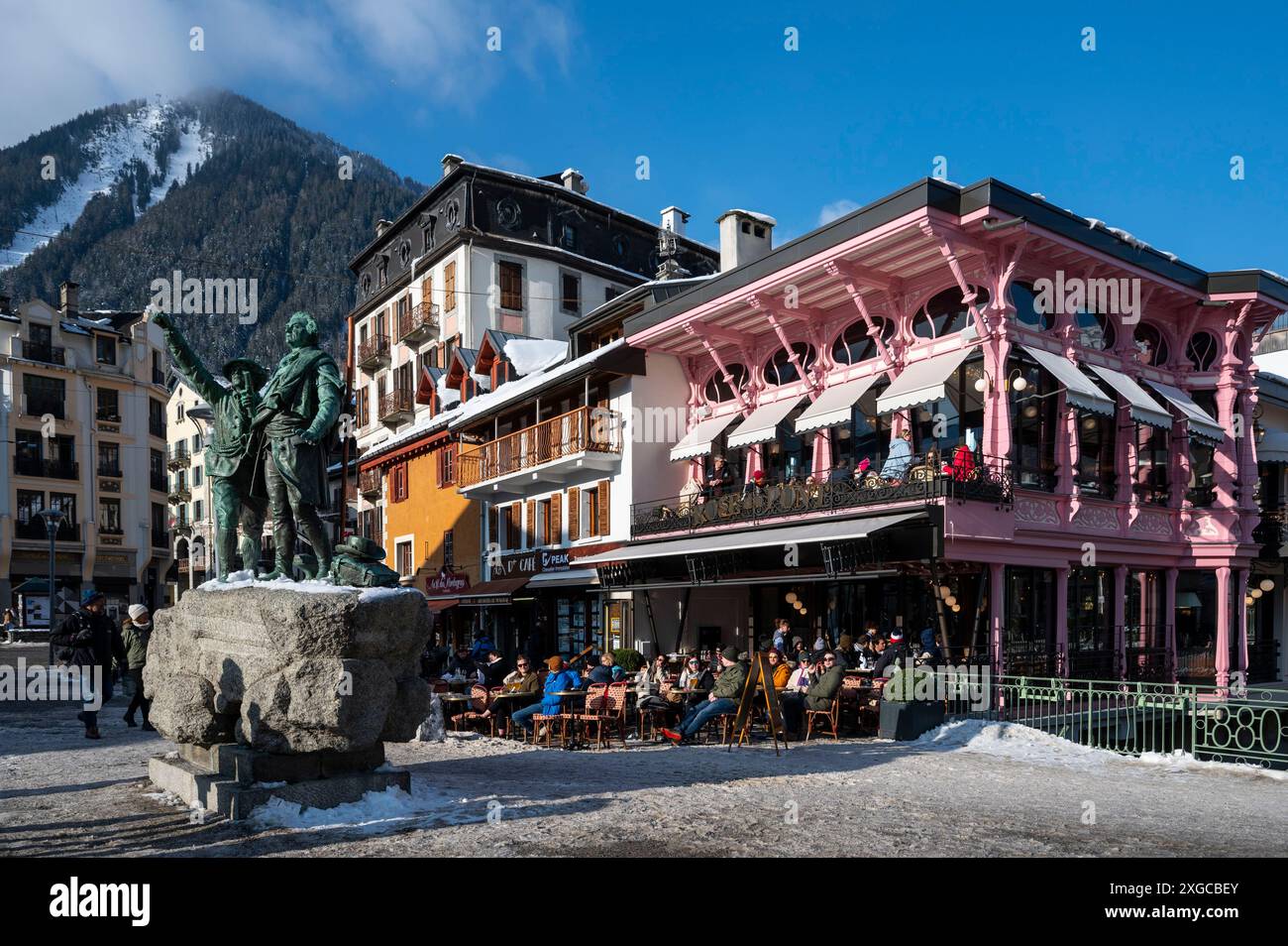 France, Haute Savoie, Mont Blanc massif, Chamonix, Place Balmat, the ...