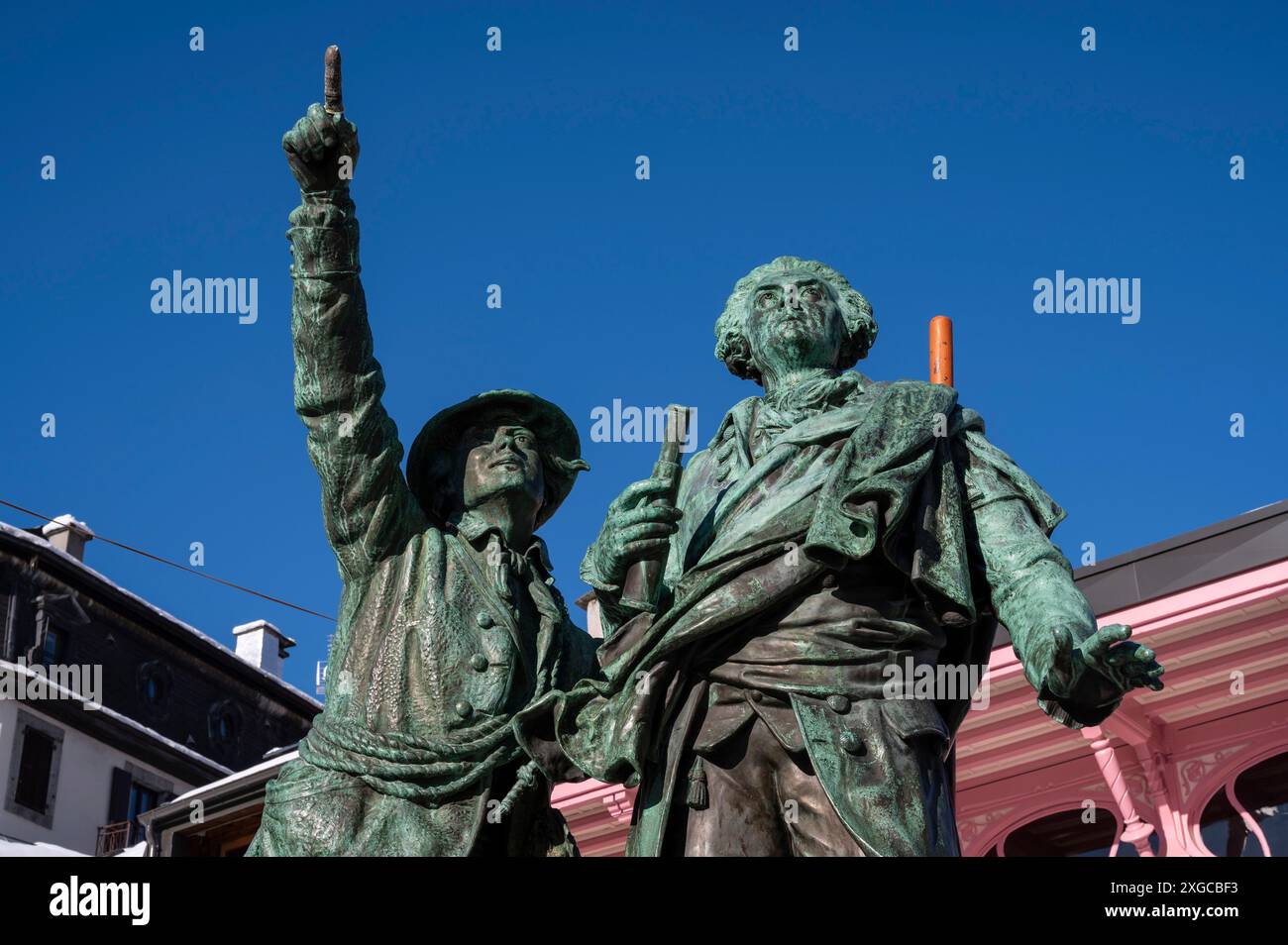 France, Haute Savoie, Mont Blanc massif, Chamonix, Place Balmat the ...