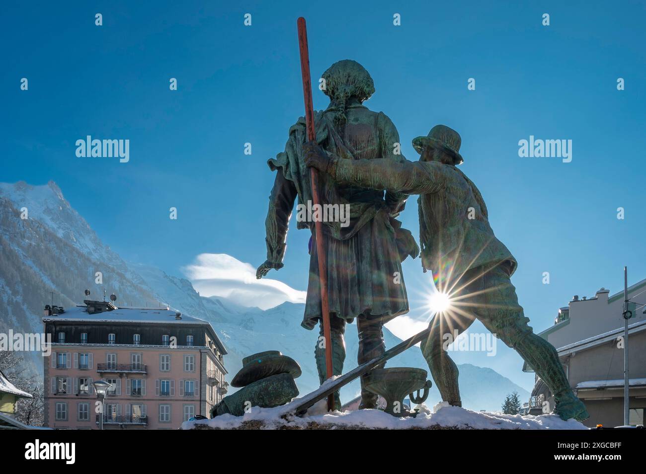 France, Haute Savoie, Mont Blanc massif, Chamonix, Place Balmat the ...