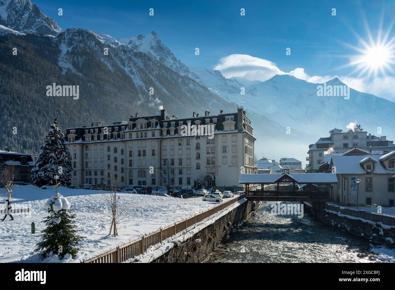 France, Haute Savoie, Mont Blanc massif, Chamonix, the former palace ...