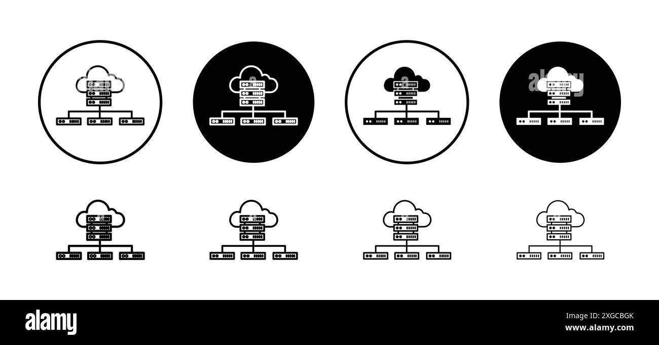 Shared Hosting Icon Vector Logo Set Collection For Web App Ui Stock