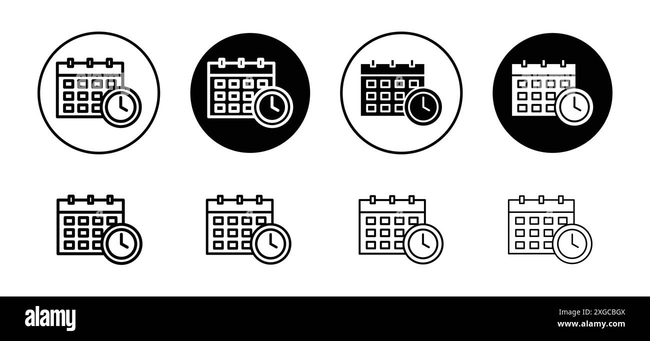 Schedule icon vector logo set collection for web app ui Stock Vector ...