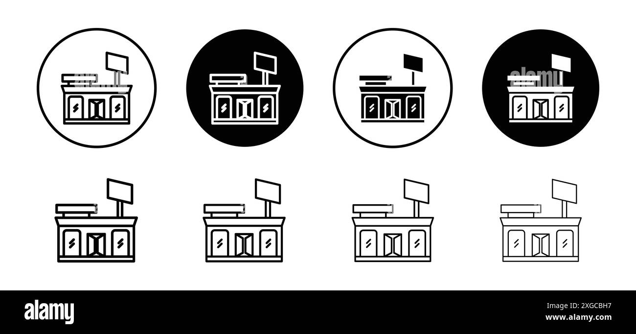 Showroom icon vector logo set collection for web app ui Stock Vector ...