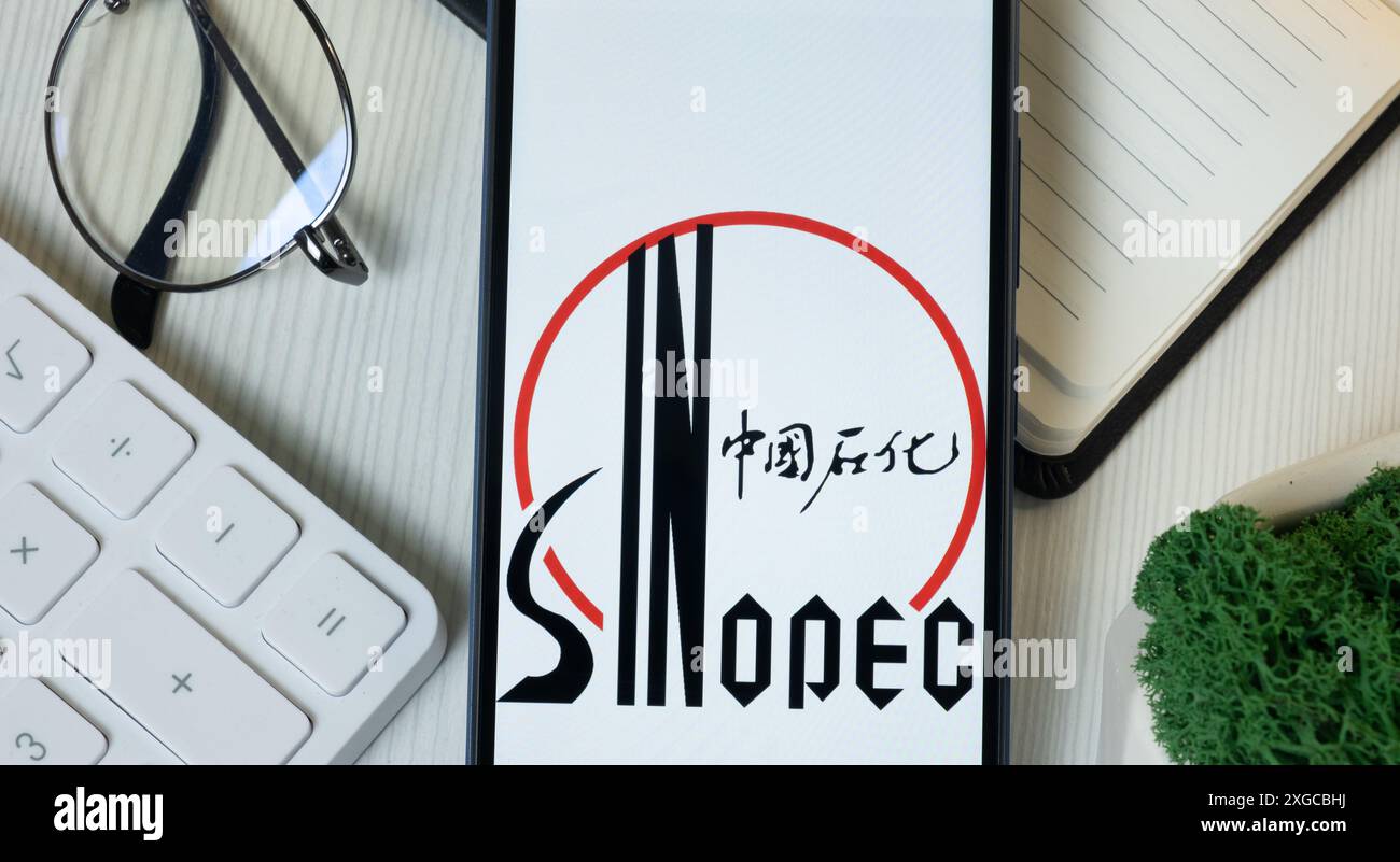 New York, USA - 11 June 2024: Sinopec Logo on Phone Screen, China ...
