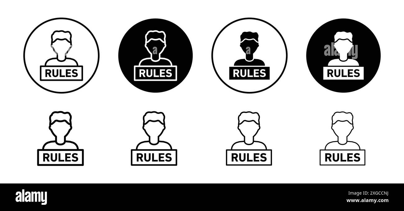 Text rules icon vector logo set collection for web app ui Stock Vector ...