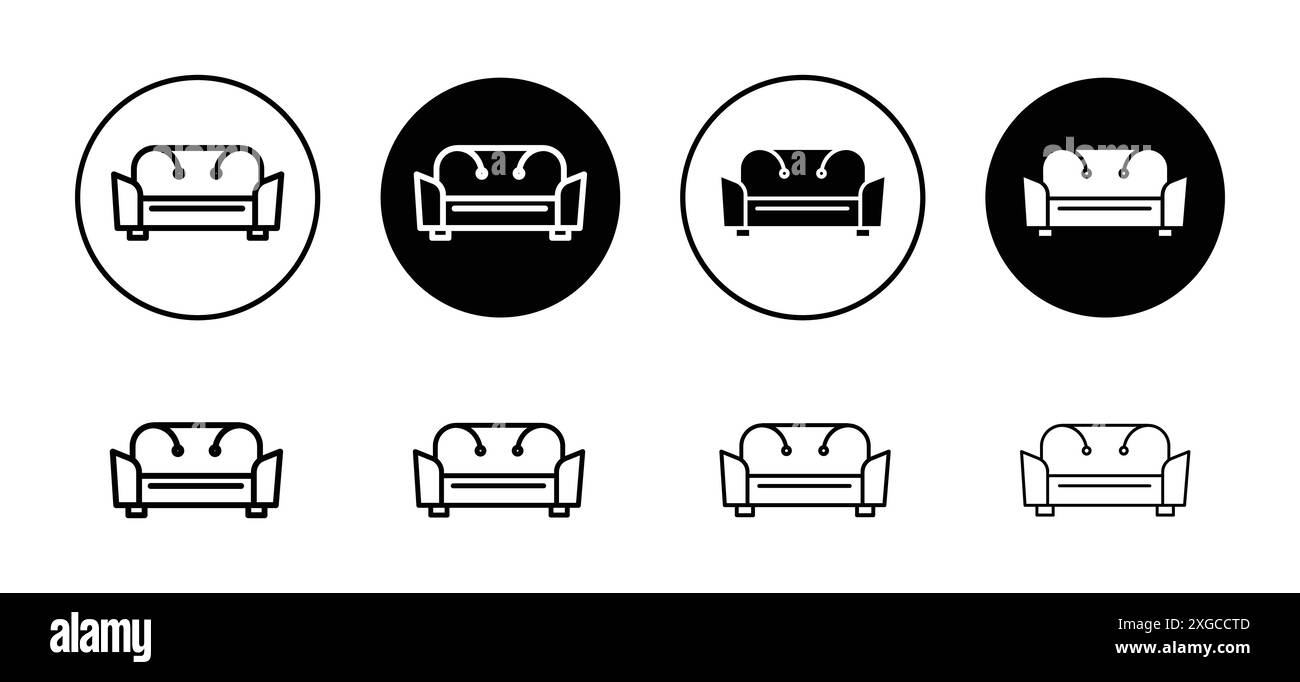 Sofa Icon Vector Logo Set Collection For Web App Ui Stock Vector Image