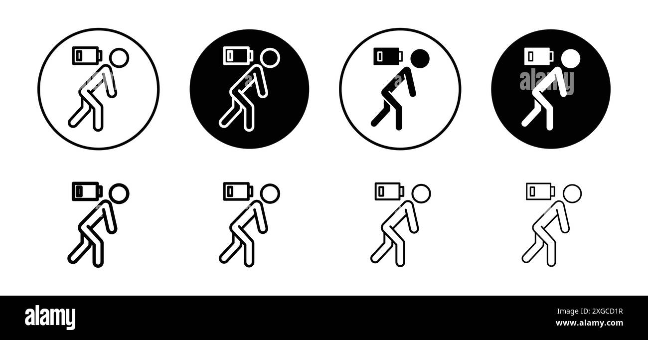 Tired person icon vector logo set collection for web app ui Stock ...