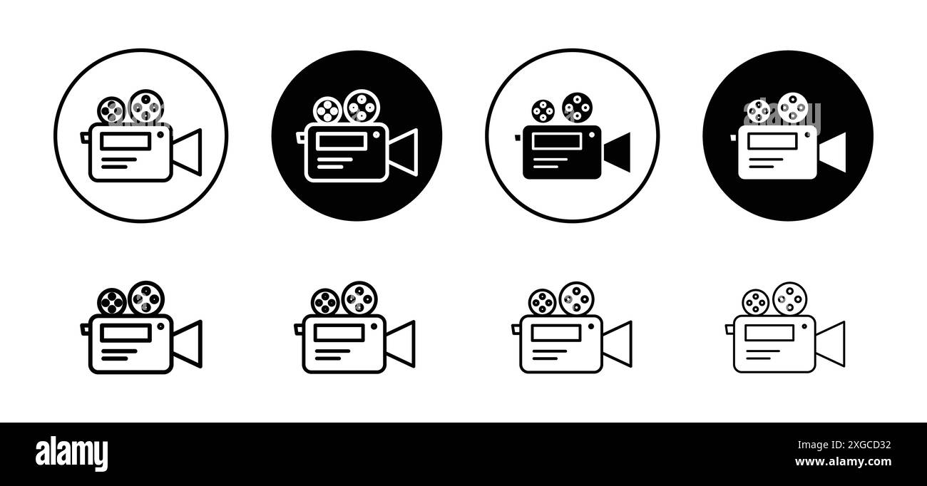 Video Camera Icon 2 Vector Logo Set Collection For Web App Ui Stock