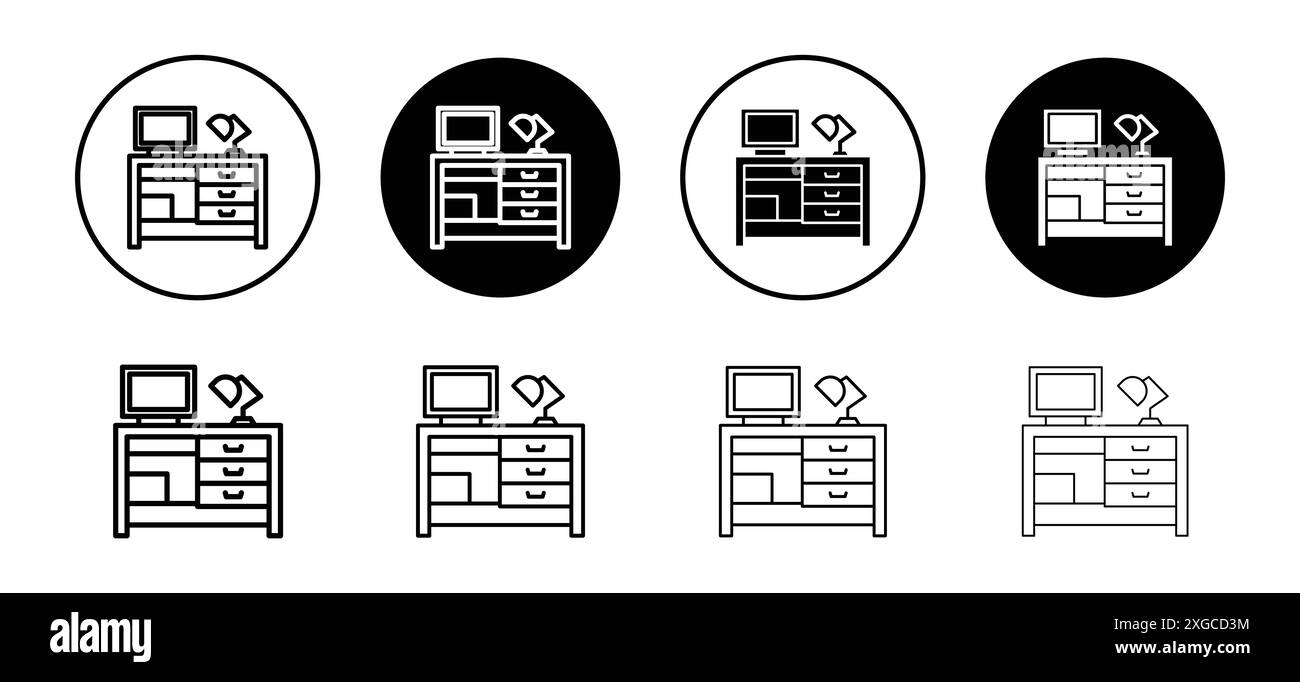 Study table icon vector logo set collection for web app ui Stock Vector ...