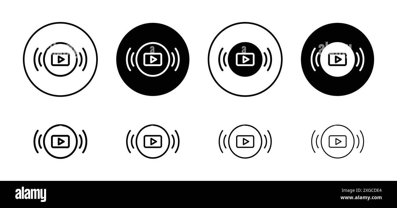 Video streaming icon vector logo set collection for web app ui Stock ...