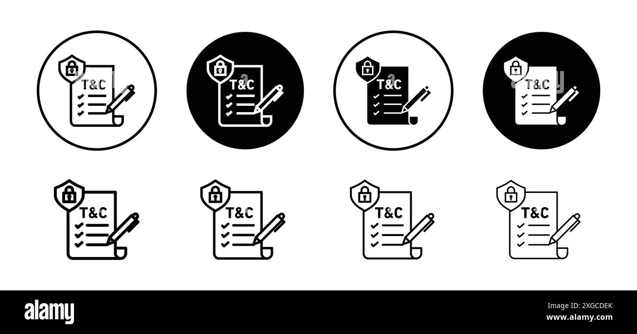 Terms and Conditions Icon vector logo set collection for web app ui ...