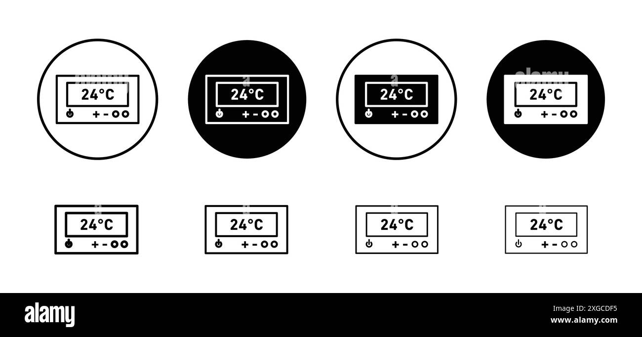 Thermostat icon vector logo set collection for web app ui Stock Vector ...