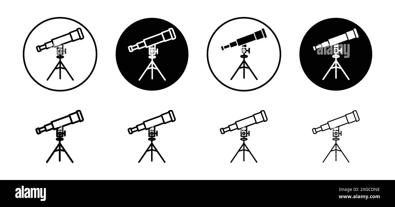 Telescope icon vector logo set collection for web app ui Stock Vector ...