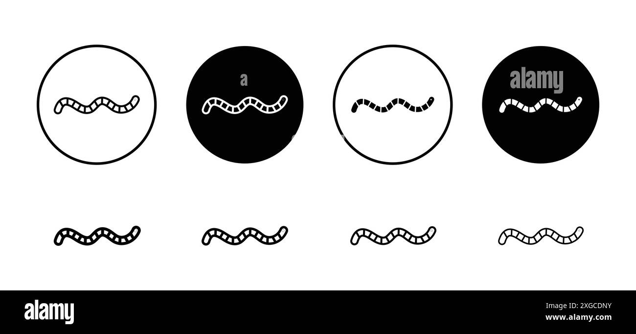 Worm icon vector logo set collection for web app ui Stock Vector Image ...