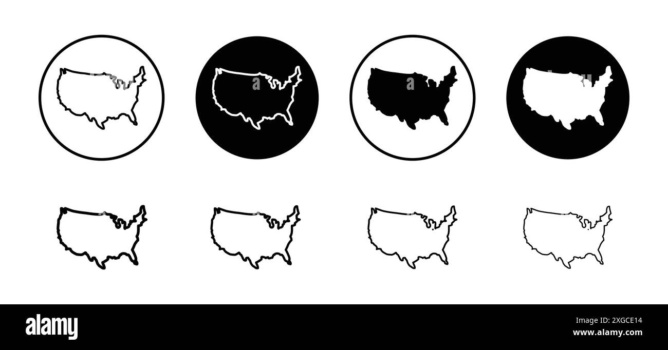 US map icon vector logo set collection for web app ui Stock Vector Image & Art - Alamy