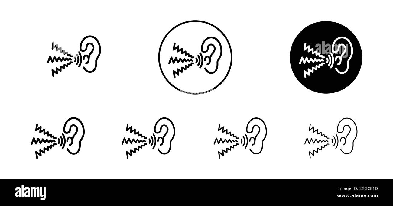 Tinnitus awareness icon vector logo set collection for web app ui Stock ...