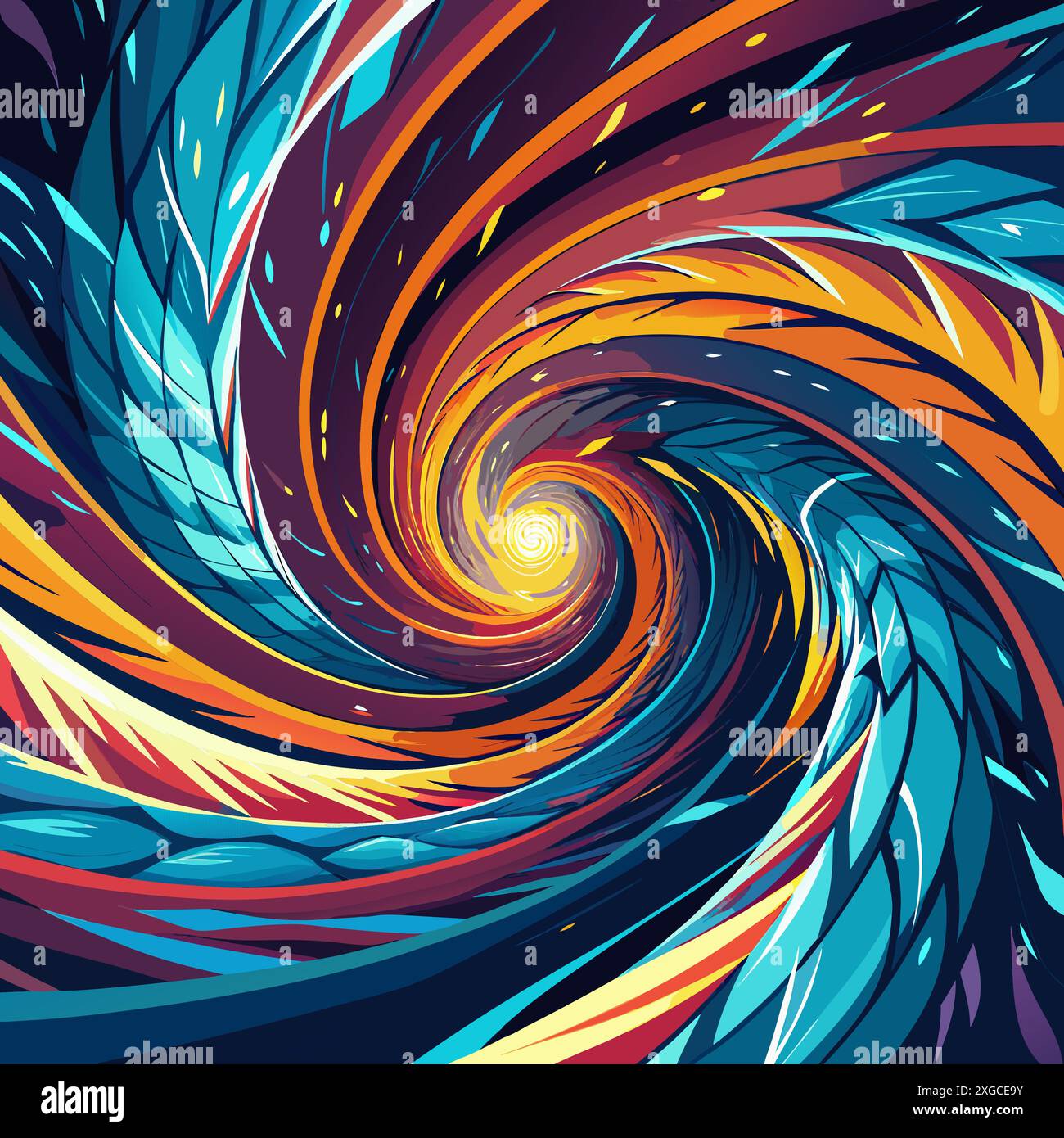 Swirling light vortex with depth effects, abstract energy flow ...