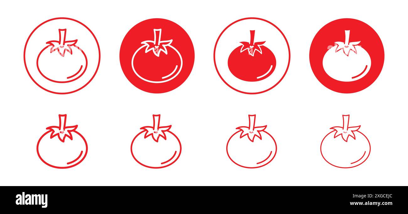 Tomato icon vector logo set collection for web app ui Stock Vector ...