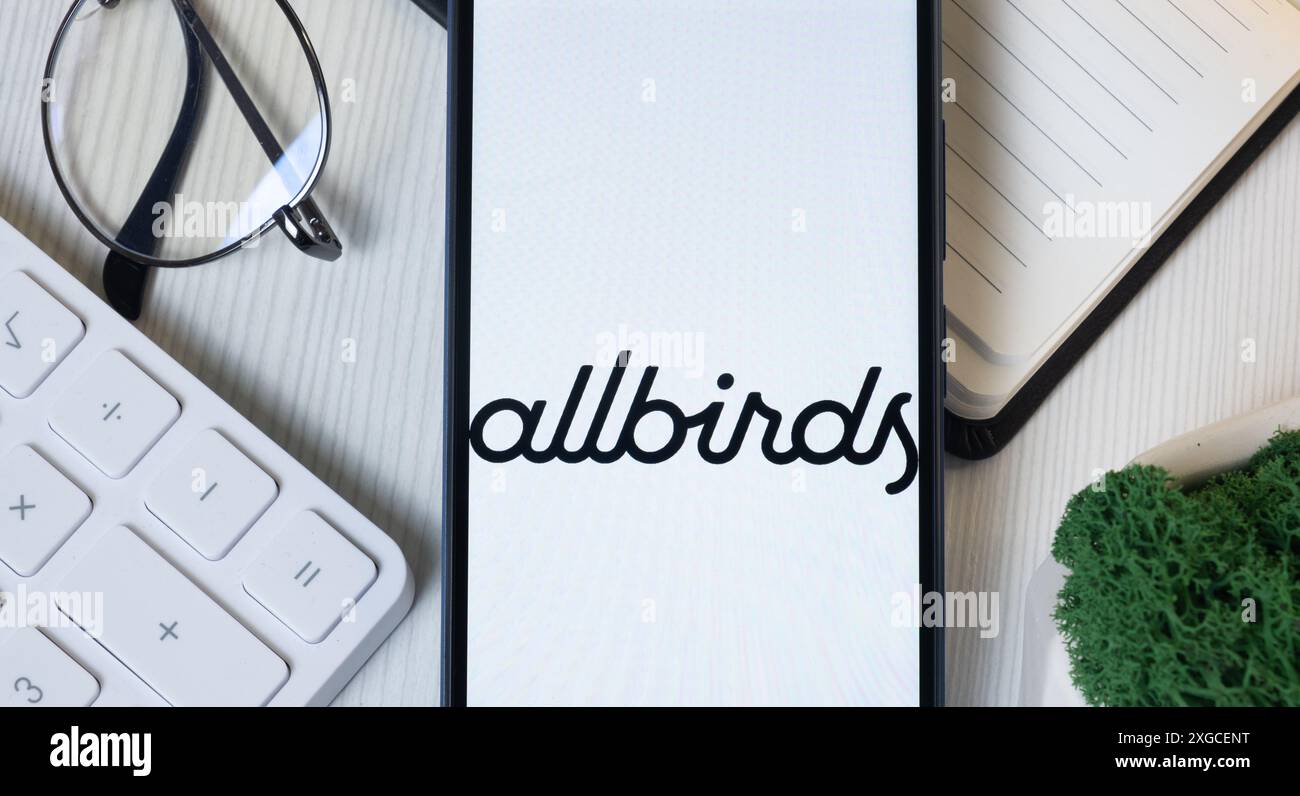New York, USA - 11 June 2024: Allbirds Logo on Phone Screen, Company ...