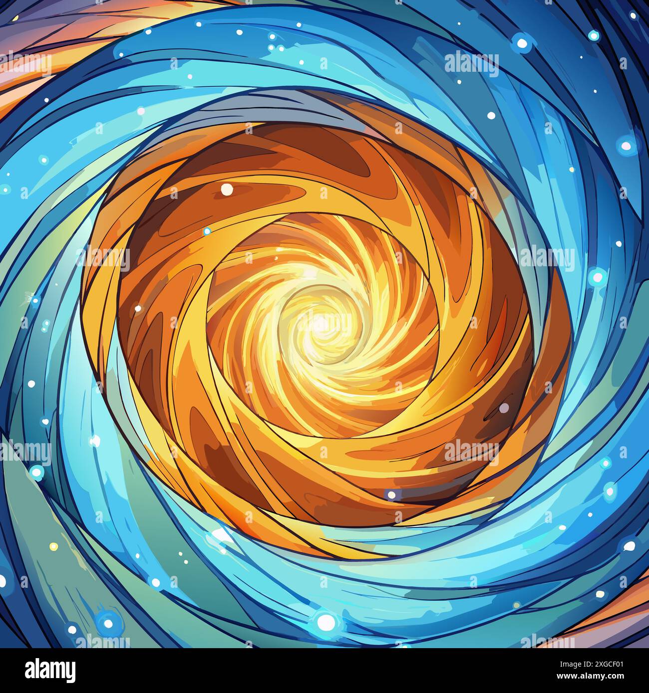 Swirling light vortex with depth effects, abstract energy flow ...