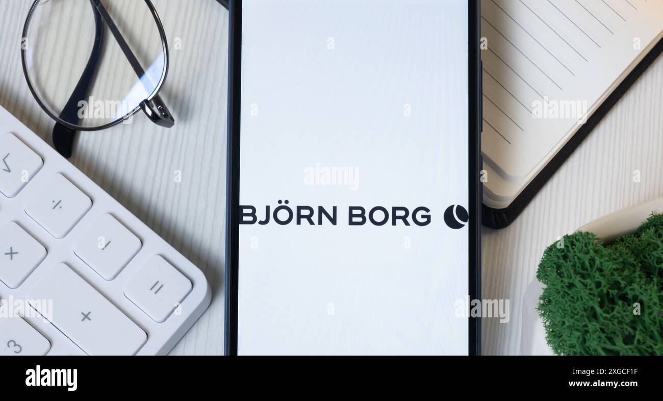 New York, USA - 11 June 2024: Bjorn Borg Logo on Phone Screen, Company Icon Stock Photo - Alamy