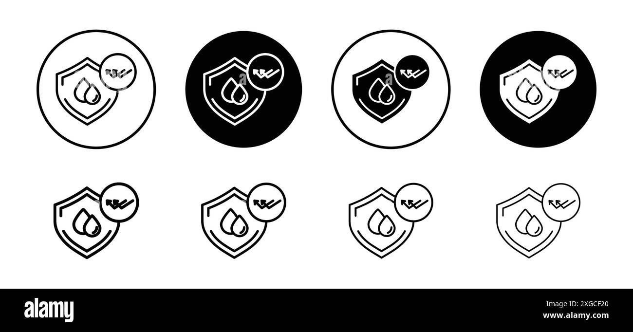 Waterproof Protection Icon Vector Logo Set Collection For Web App Ui