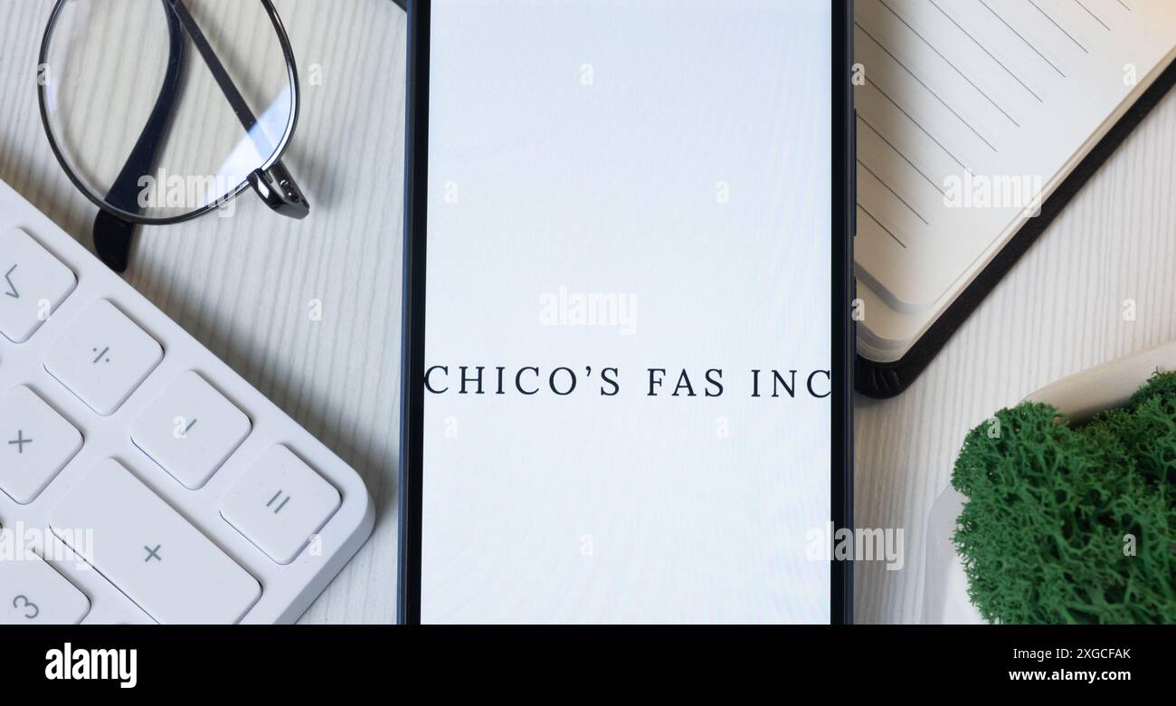 New York, USA - 11 June 2024: Chico FAS Logo on Phone Screen, Company ...